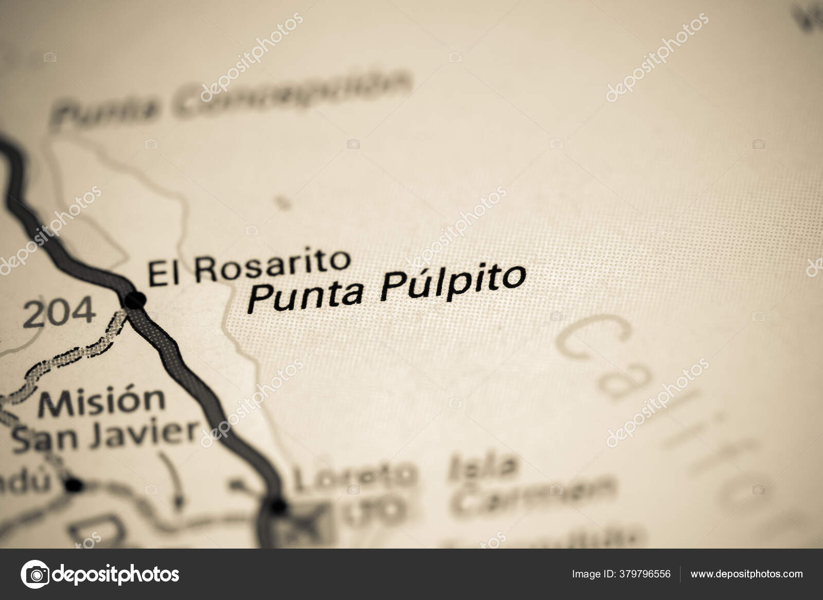 Punta Pulpito Mexico Map — Stock Photo © aliceinwonderland2020 #379796556