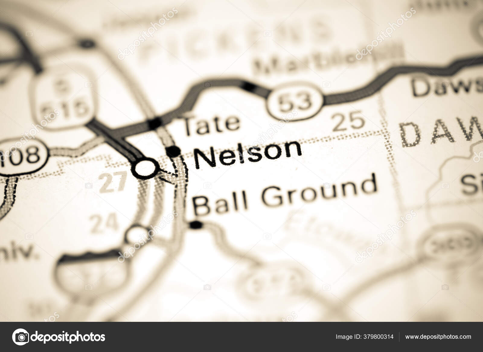 Nelson Georgia Eeuu Mapa — Foto de stock #379800314 © aliceinwonderland2020