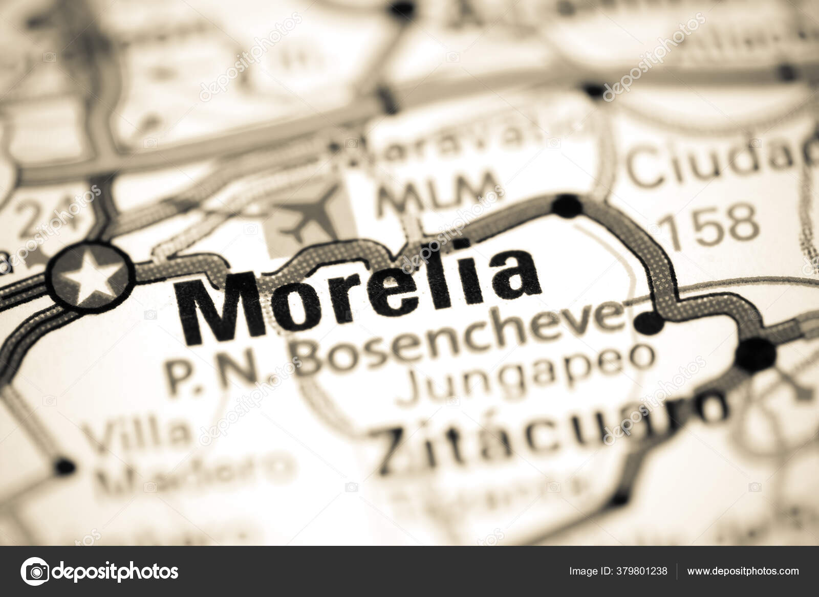 Morelia Mexico Map — Stock Photo © aliceinwonderland2020 #379801238