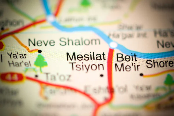 Mesilat Tsiyon on a geographical map of Israel - Stock Image - Everypixel
