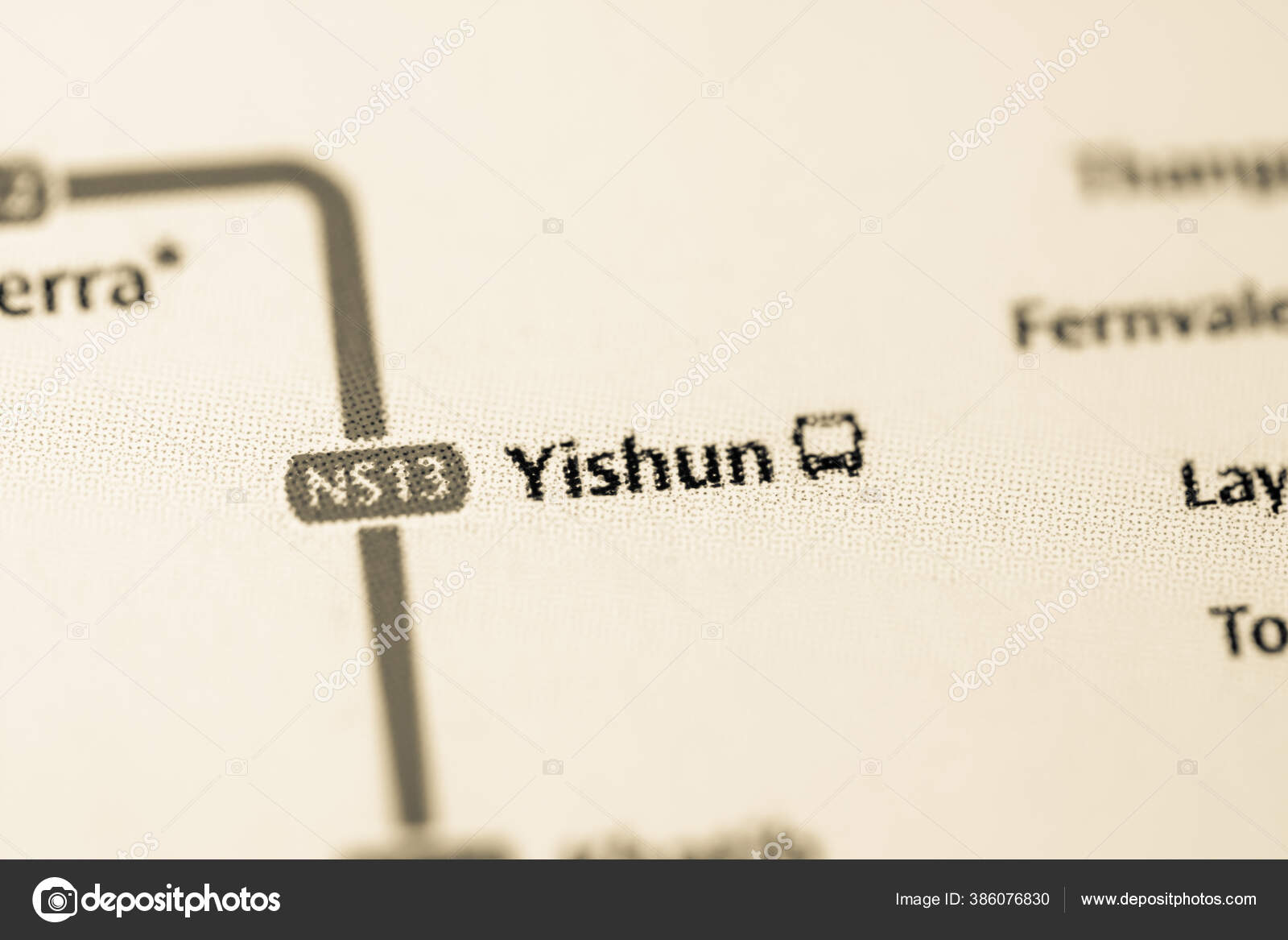 Estación Yishun Mapa Del Metro Singapur: fotografía de stock ...