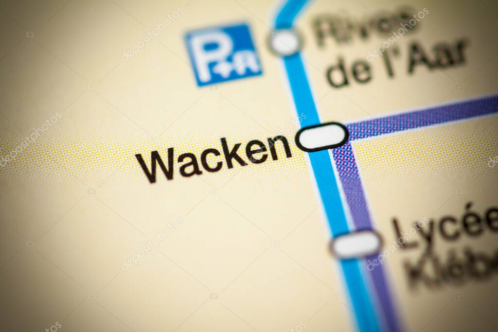 Estación Wacken. Mapa del metro de Strasbourg. 2022