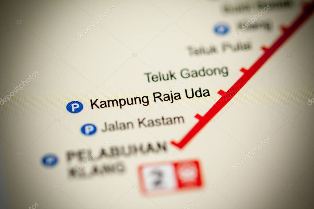 Estación Kampung Raja Uda. Mapa del metro de Kuala Lumpur. 2022