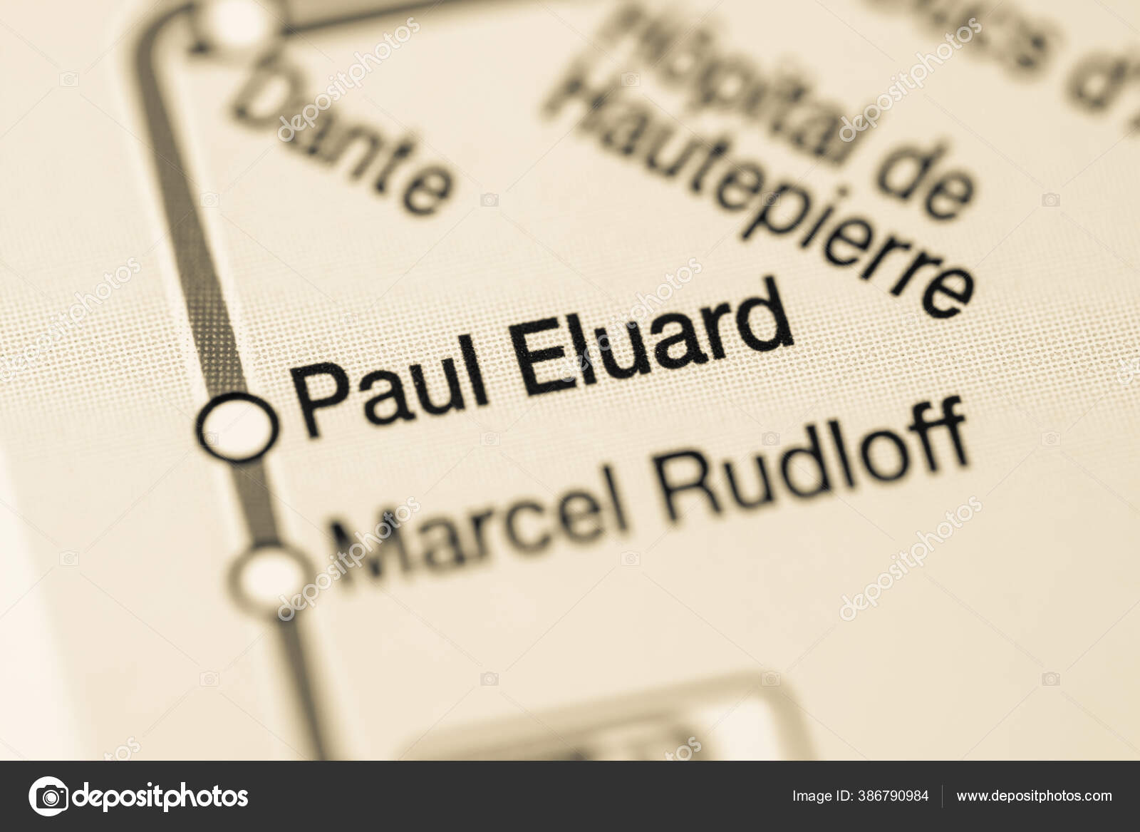 Estación Paul Eluard Mapa Del Metro Strasbourg: fotografía de stock ...