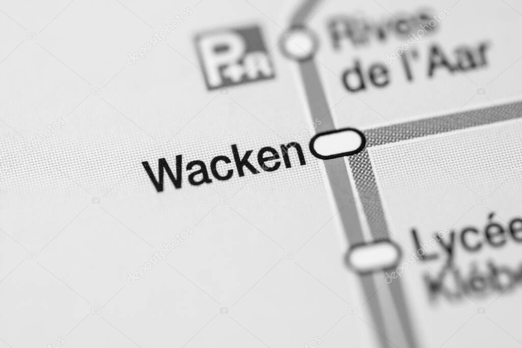 Estación Wacken. Mapa del metro de Strasbourg. 2022