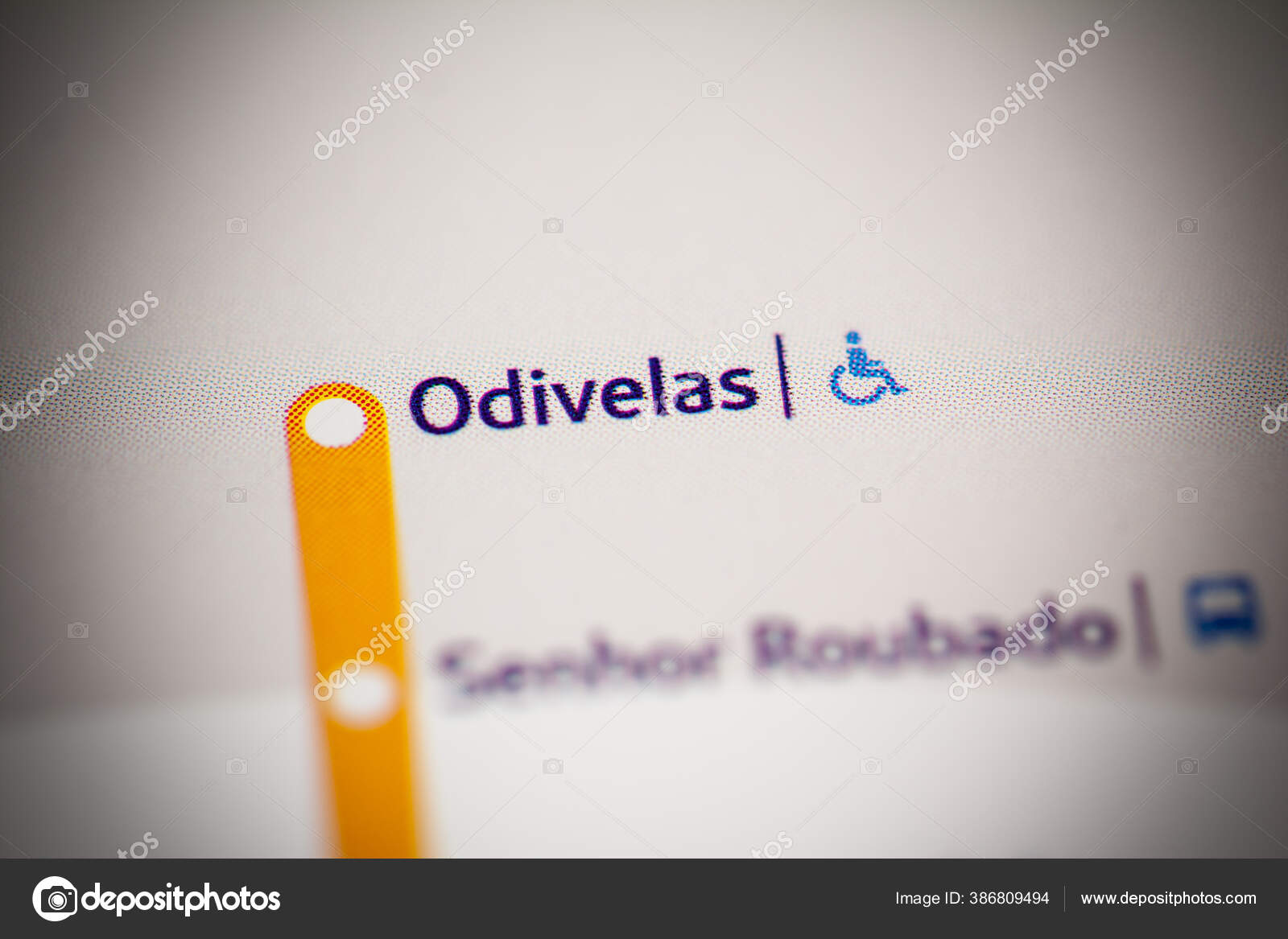 Estación Odivelas Mapa Del Metro Lisboa: fotografía de stock ...