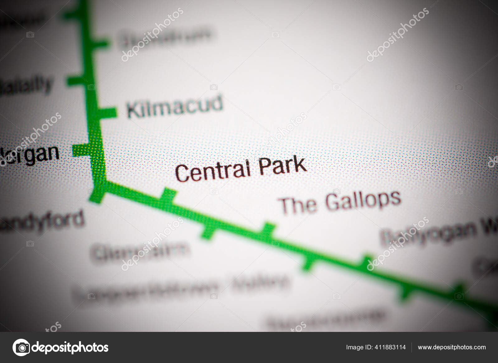 Central Park Station Dublin Metro Map Stock Photo by ...