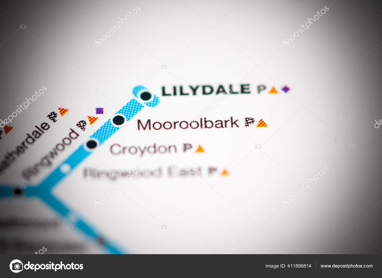Mooroolbark Station Melbourne Metro Map — Stock Photo ...