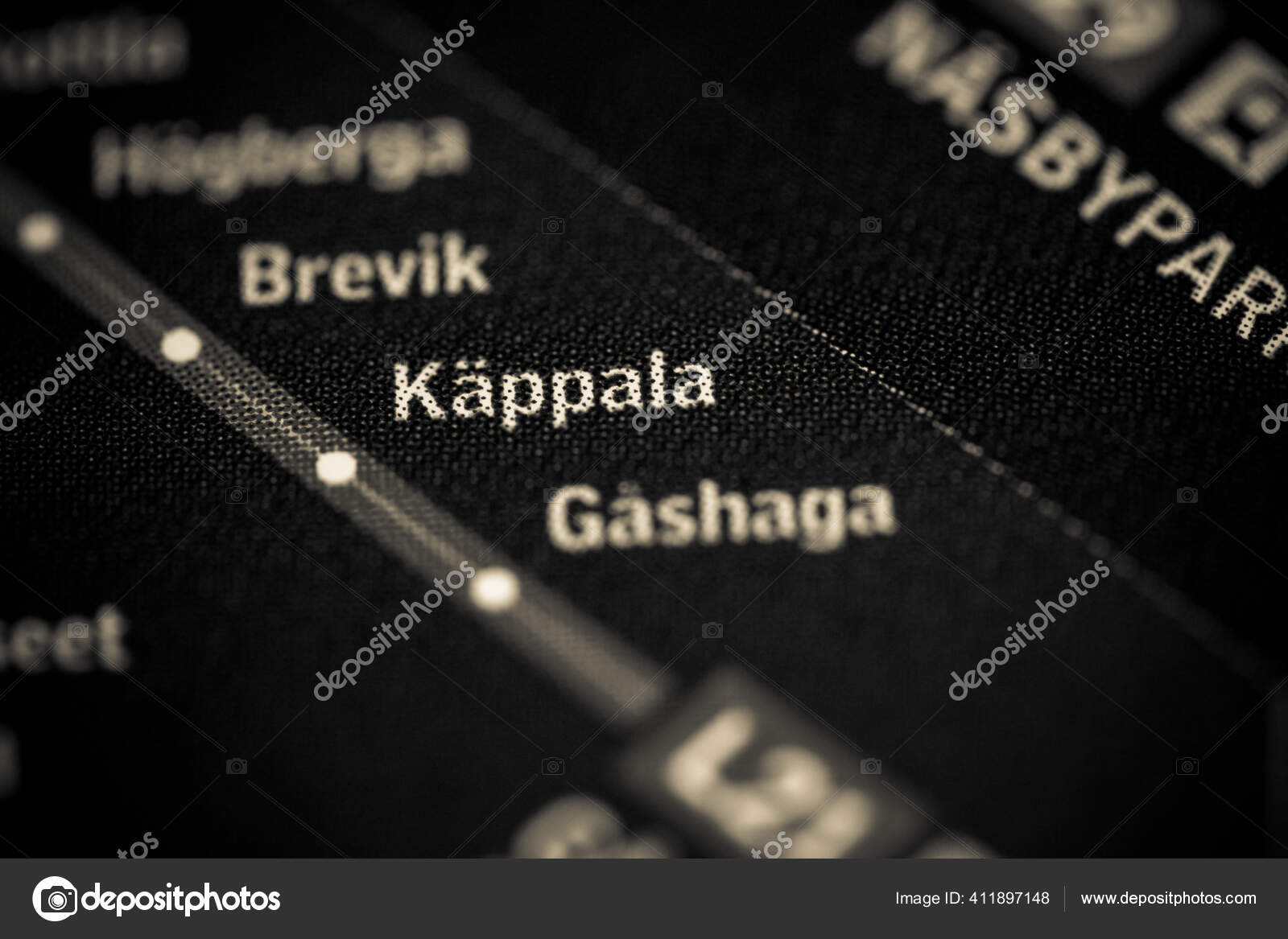 Estación Kappala Mapa Del Metro Estocolmo: fotografía de stock ...