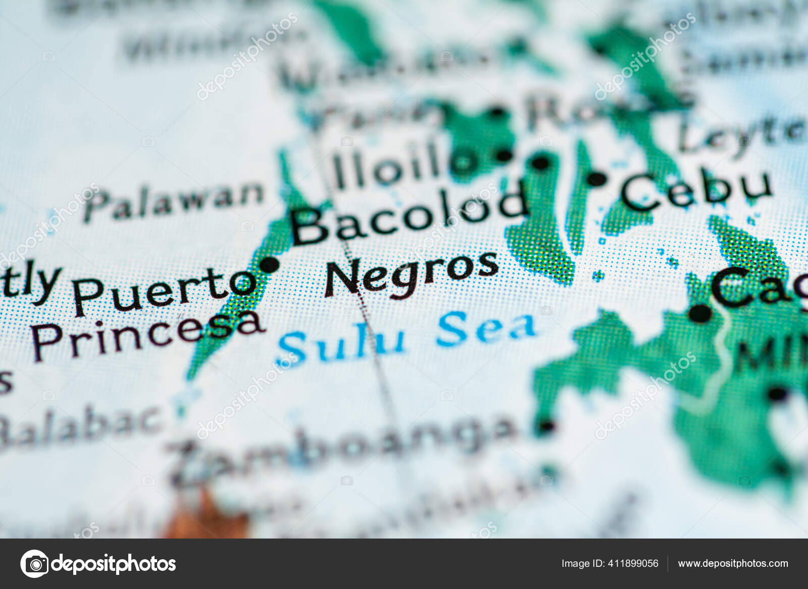Negros Philippines Geographical Map — Stock Photo ...