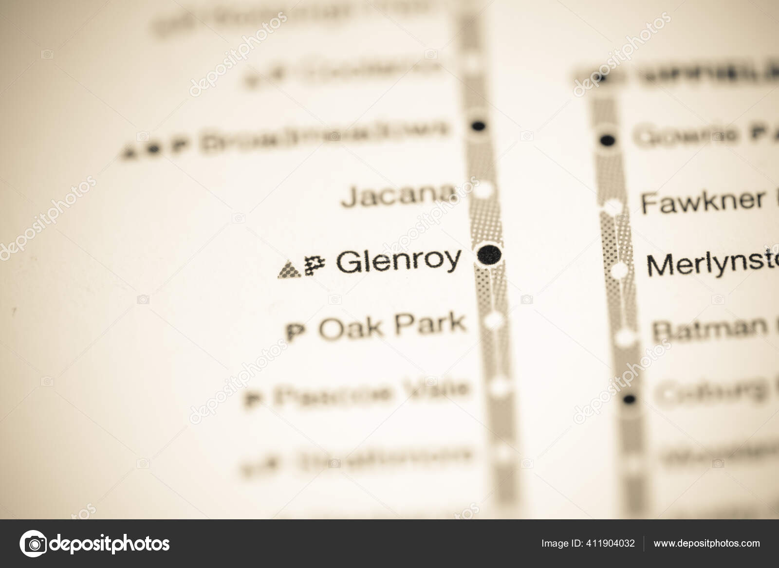 Glenroy Station Melbourne Metro Map — Stock Photo ...