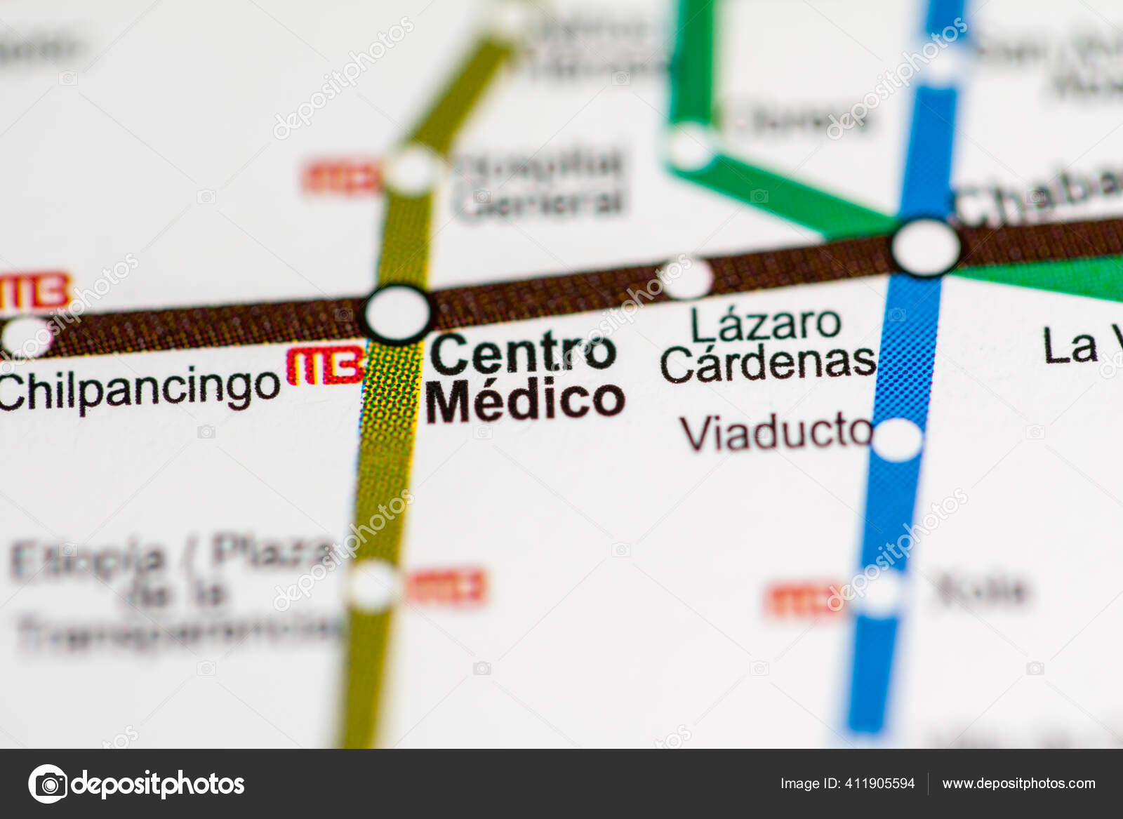 Centro Medico Station Mexico City Metro Map — Stock Photo ...