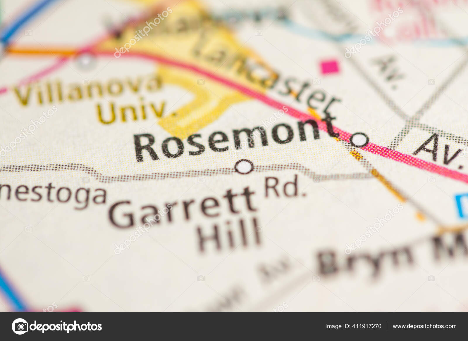 Rosemont Pennsylvania Usa Road Map Concept Stock Photo by ...