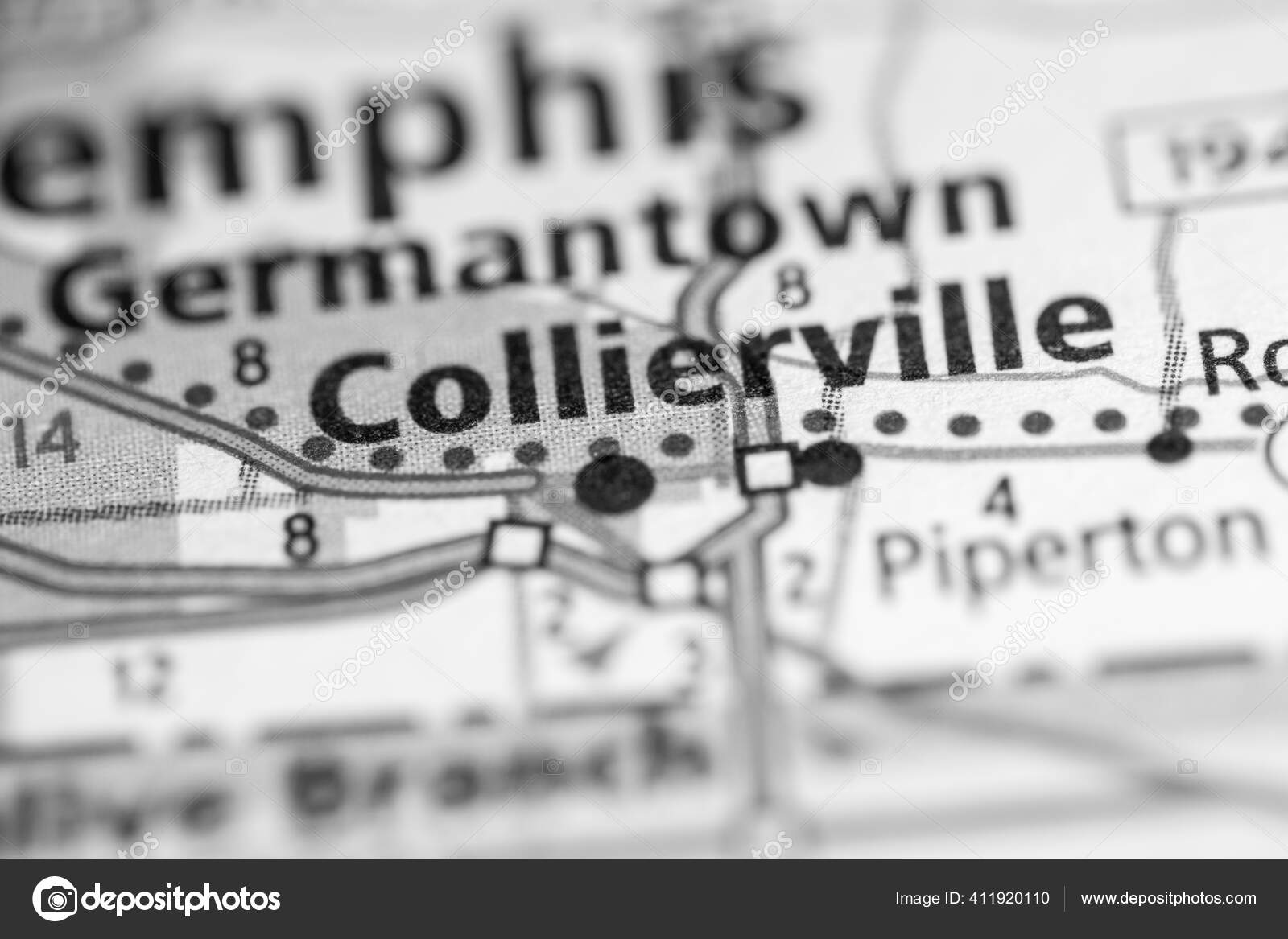 Collierville Tennessee Usa Road Map Concept Stock Photo by ...