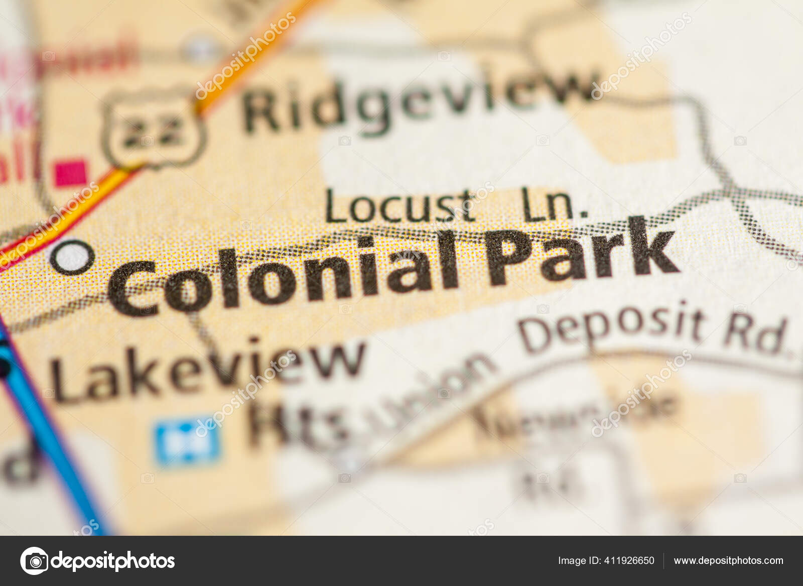 Colonial Park Pennsylvania Usa Map Stock Photo by ...