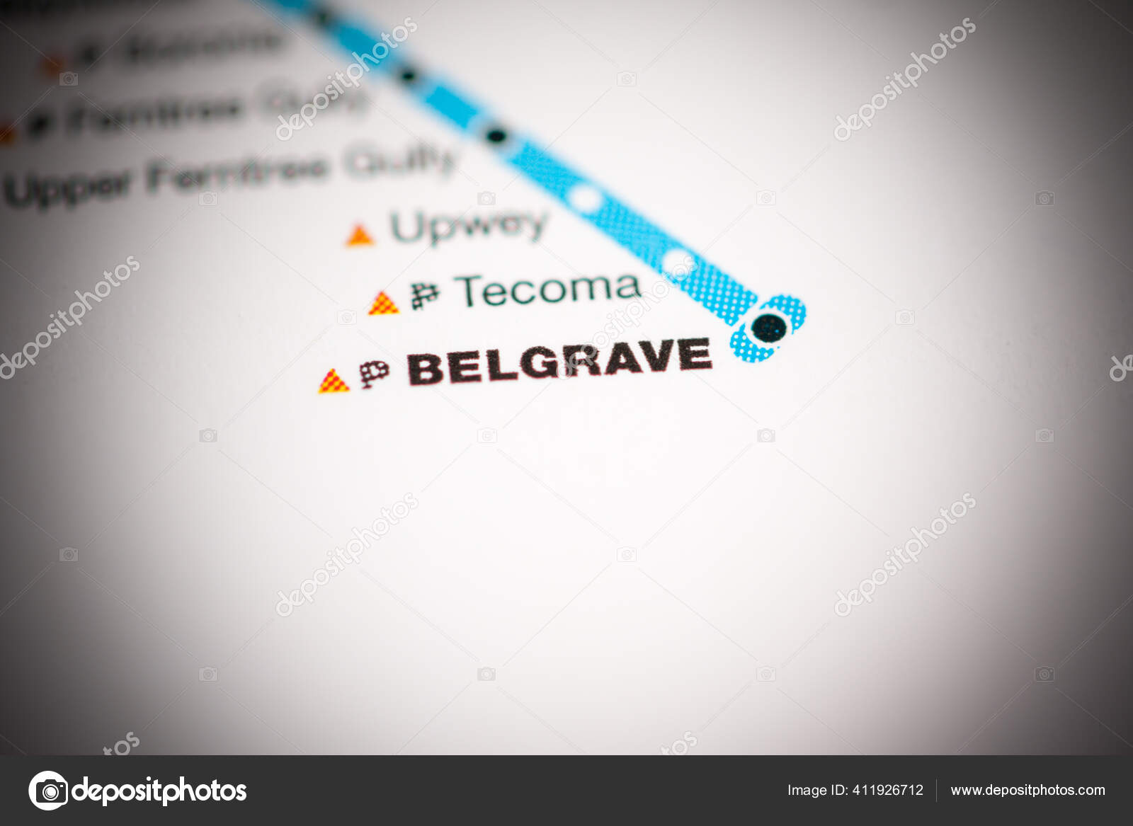 Belgrave Station Melbourne Metro Map Stock Photo by ...