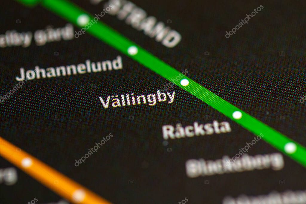 Estación Vallingby. Mapa del metro de Estocolmo. 2022