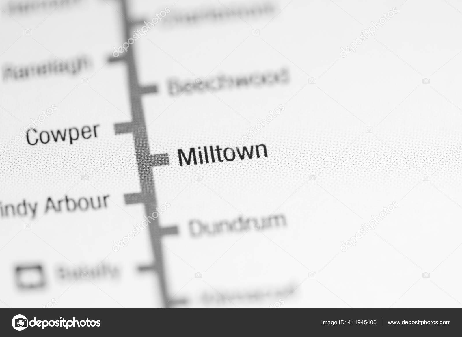 Estación Milltown Mapa Del Metro Dublín — Foto de stock #411945400 ...