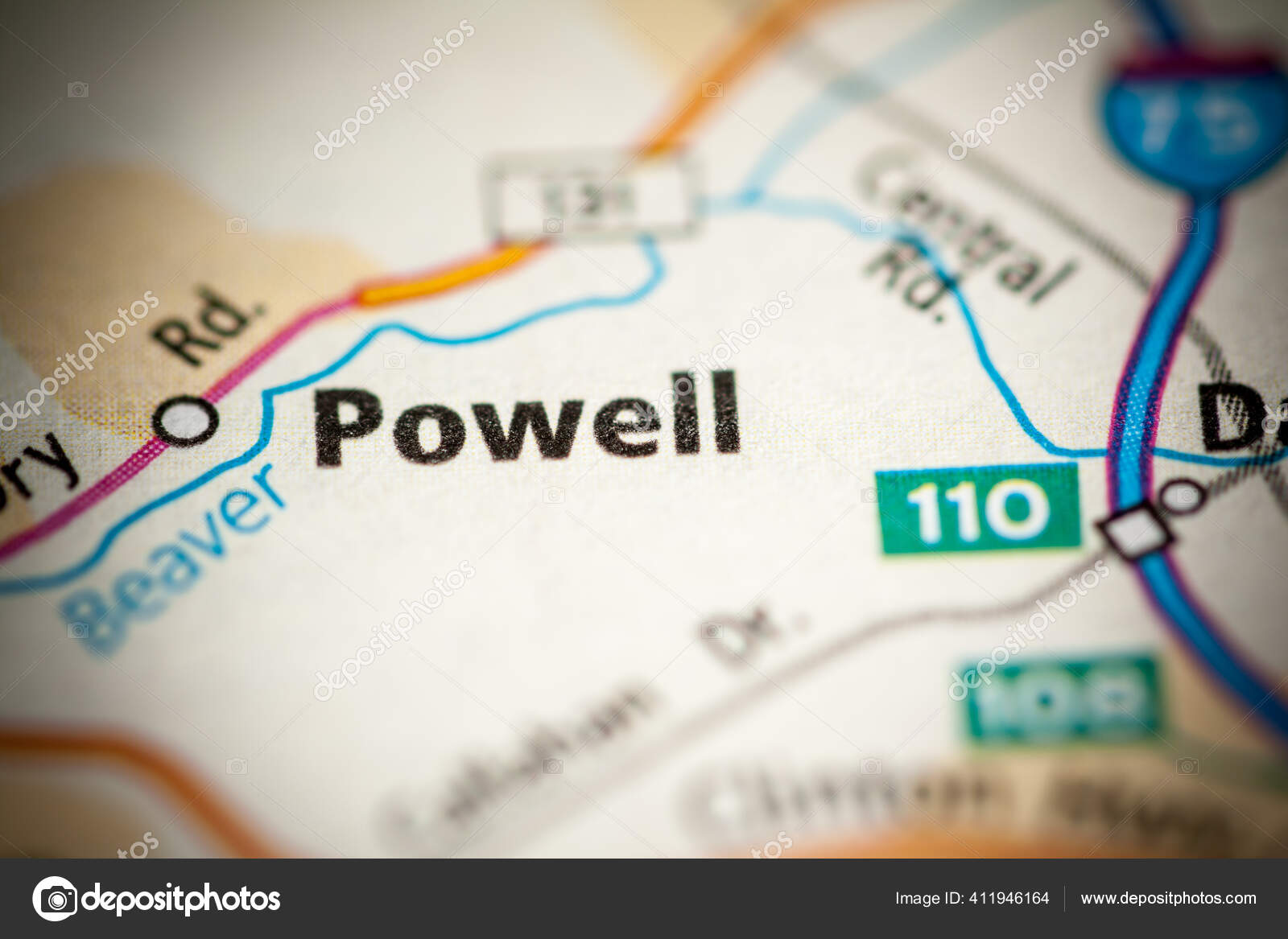 Powell Tennessee Usa Road Map Concept Stock Photo by ...