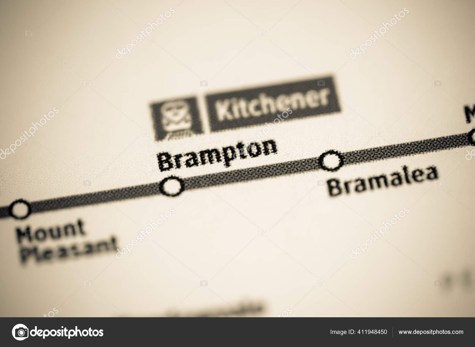 Brampton Station Toronto Metro Map Stock Photo by ...