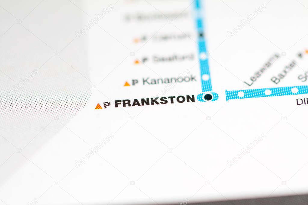 Estación Frankston. Mapa del metro de Melbourne. 2022