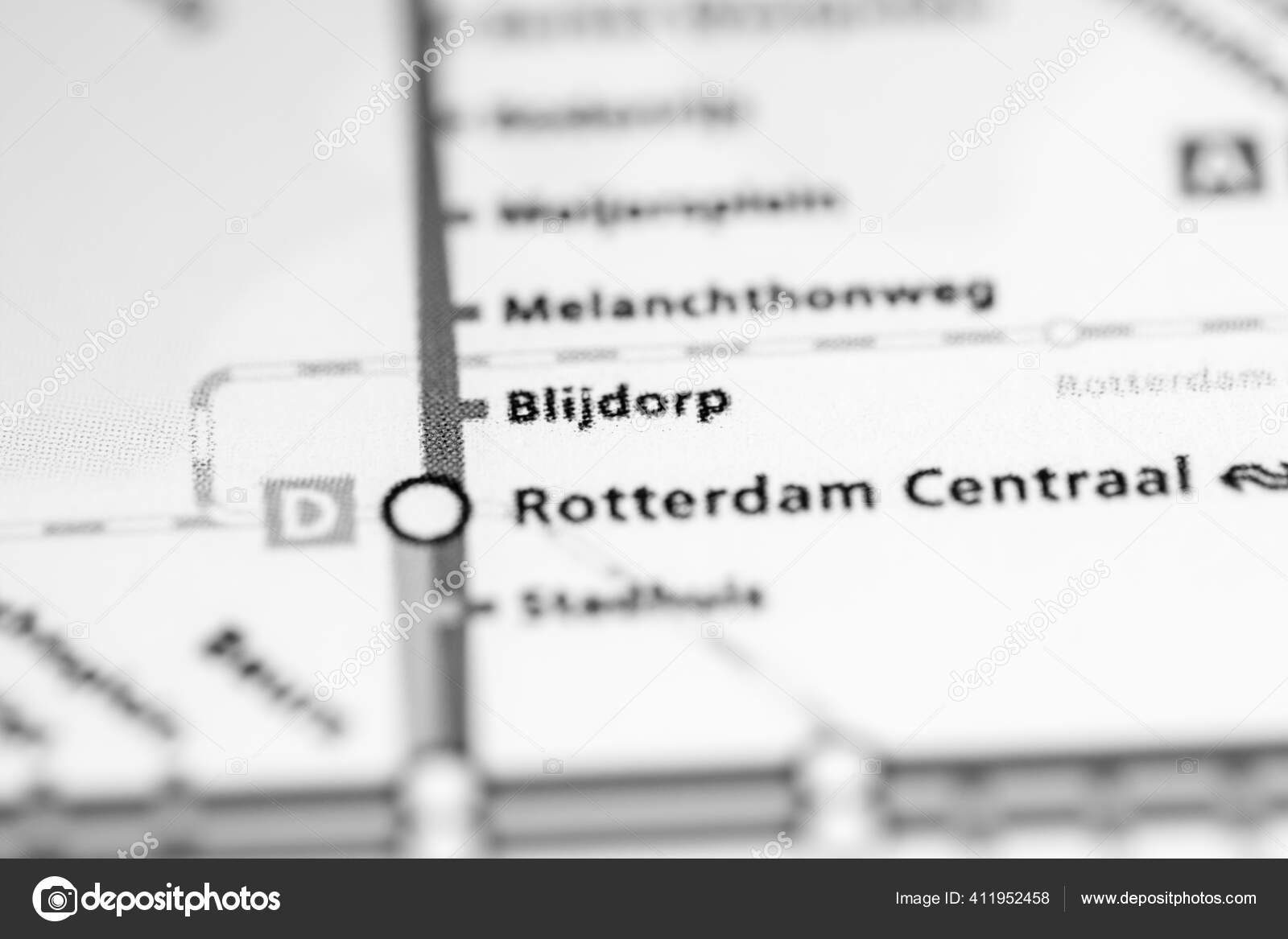 Stasiun Blijdorp Peta Metro Rotterdam — Foto Stok ...