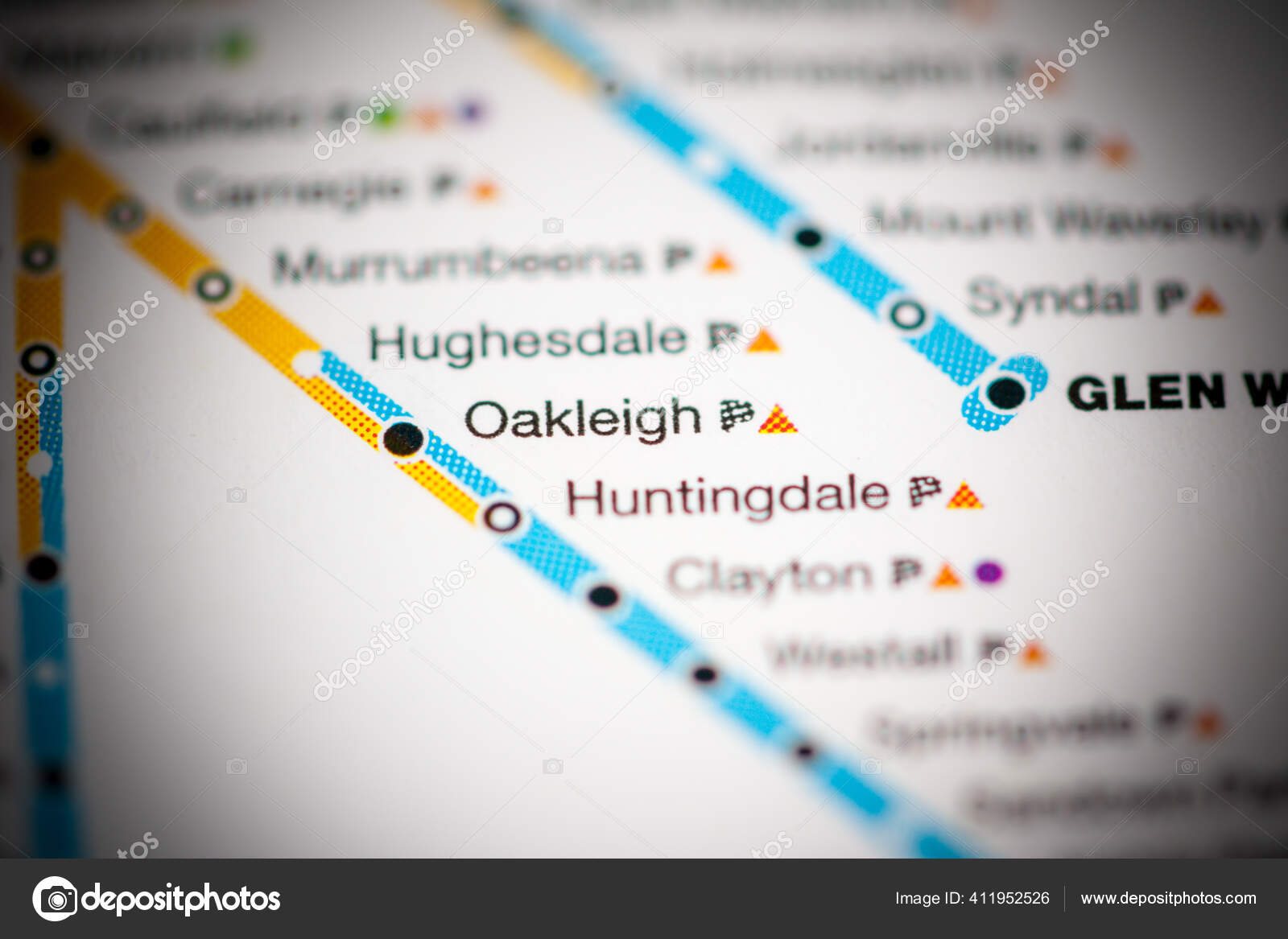 Oakleigh Station Melbourne Metro Map Stock Photo by ...