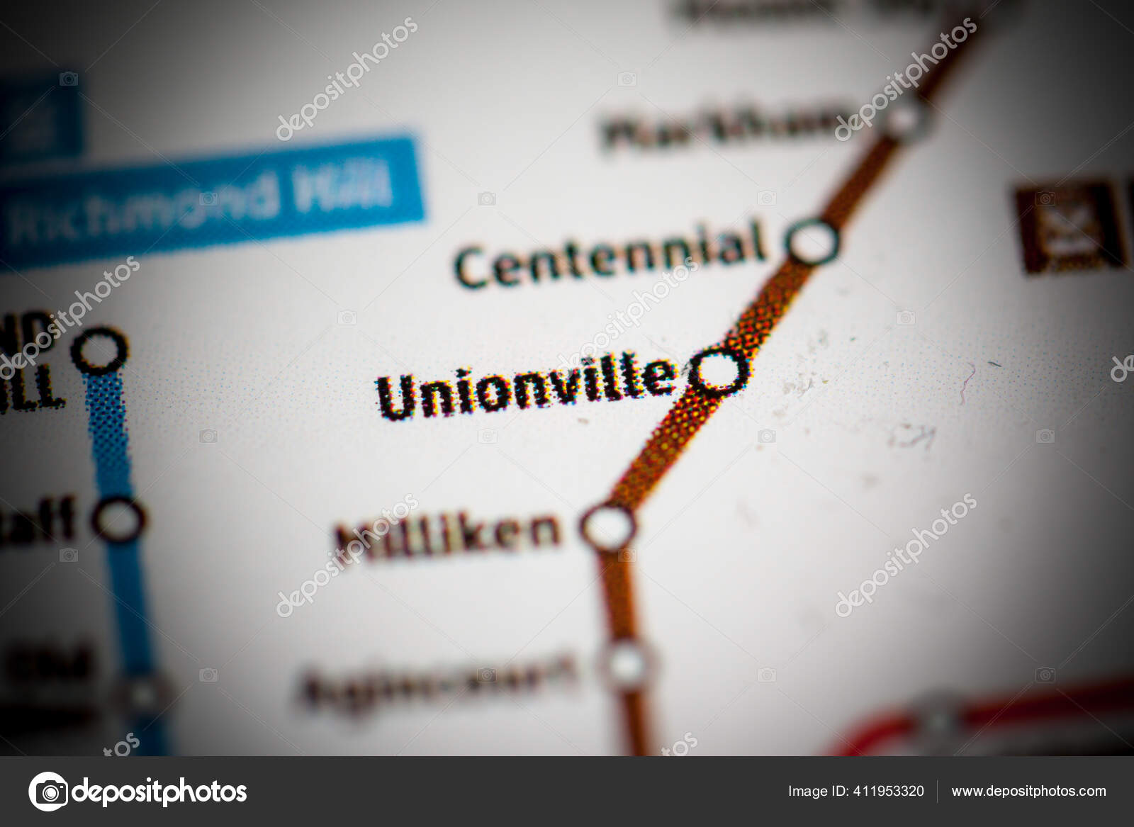 Unionville Station Toronto Metro Map — Stock Photo ...