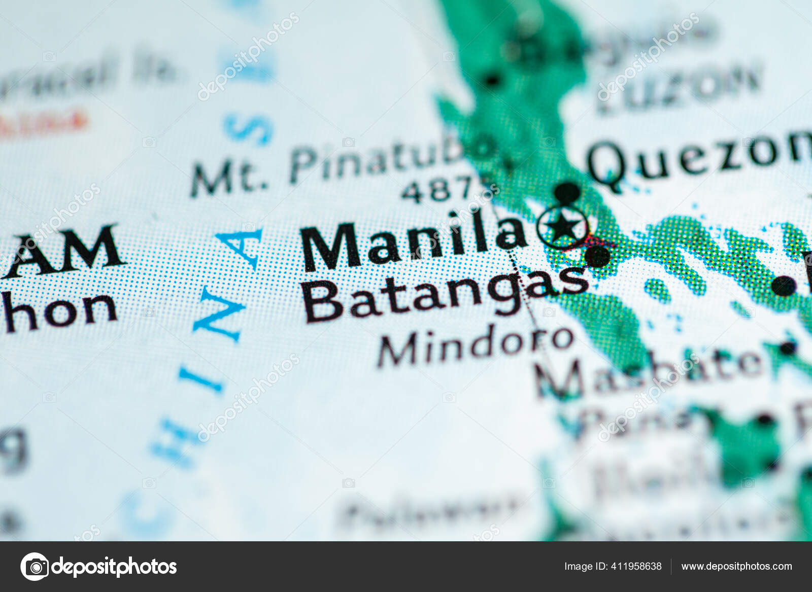 Manila Philippines Geographical Map Stock Photo by ...