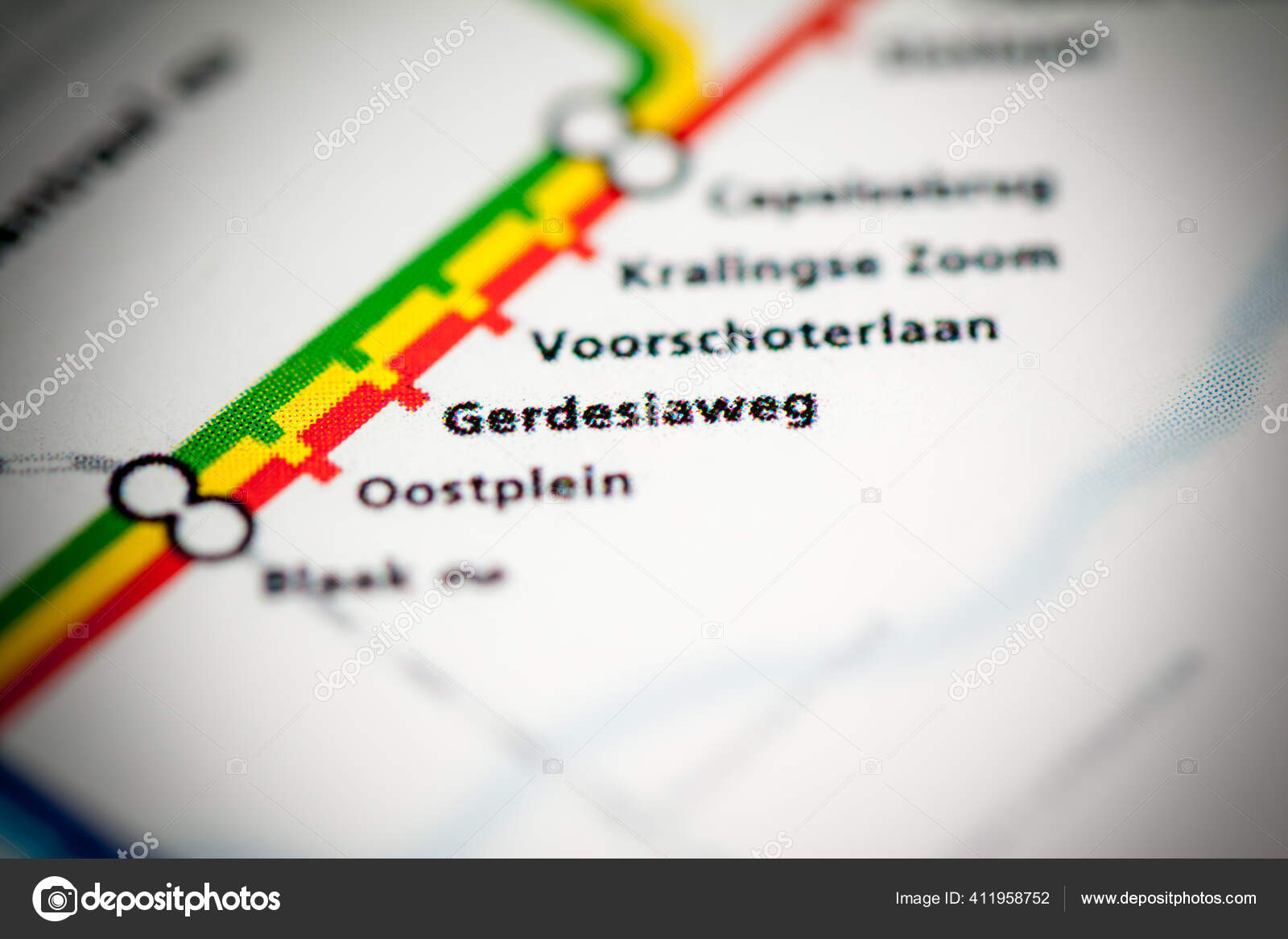 Gerdesiaweg Station Rotterdam Metro Map — Stock Photo ...