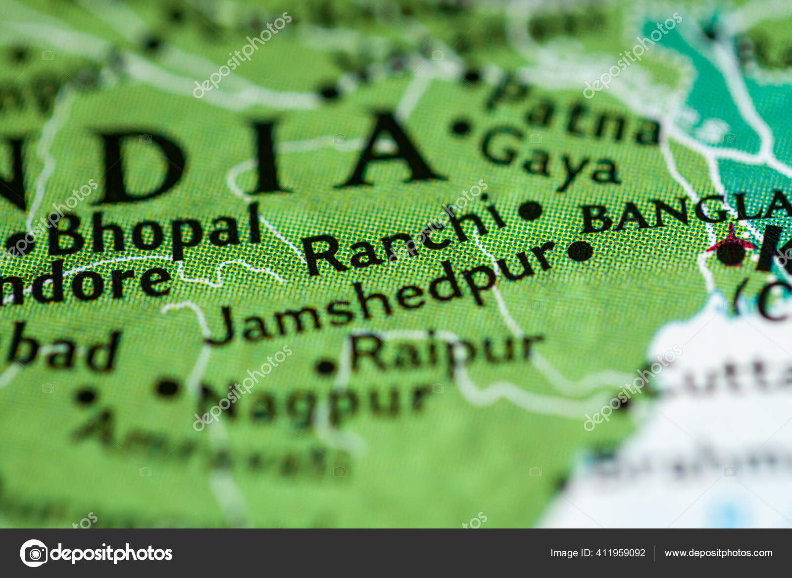 Ranchi India Geographical Map Stock Photo by ©aliceinwonderland2020 ...