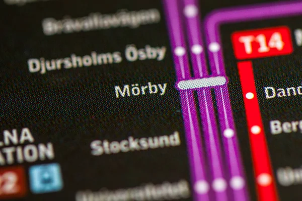 Estación Karrtorp Mapa Del Metro Estocolmo: fotografía de stock ...