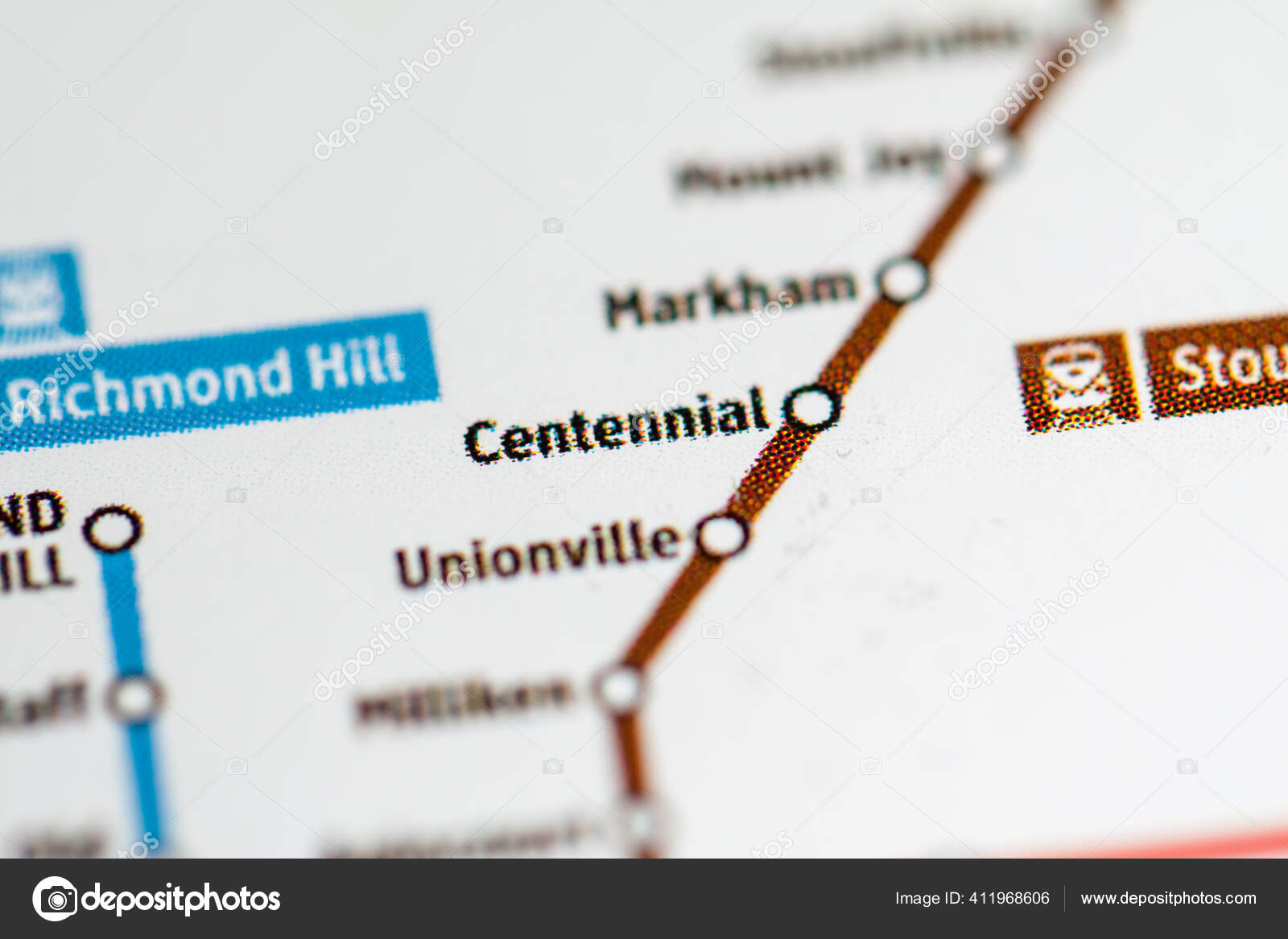 Estación Centenario Mapa Del Metro Toronto: fotografía de stock ...