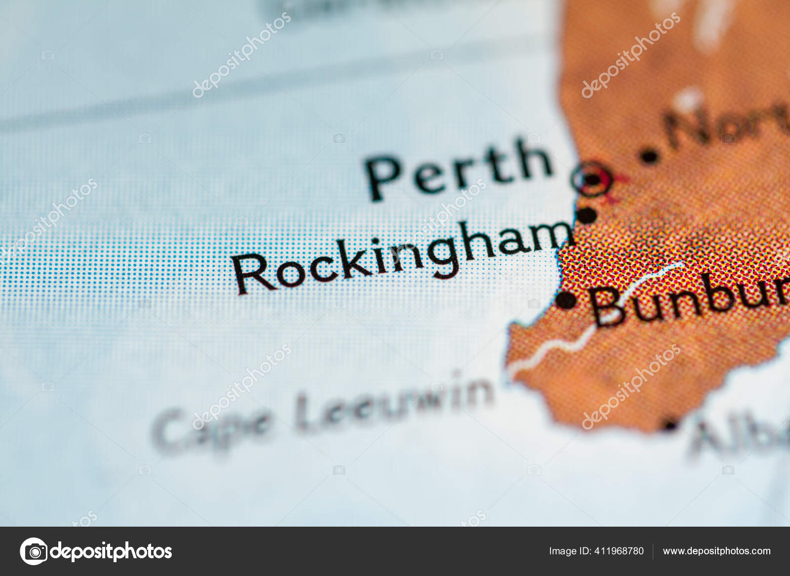 Rockingham Australia Geographical Map Stock Photo by ...