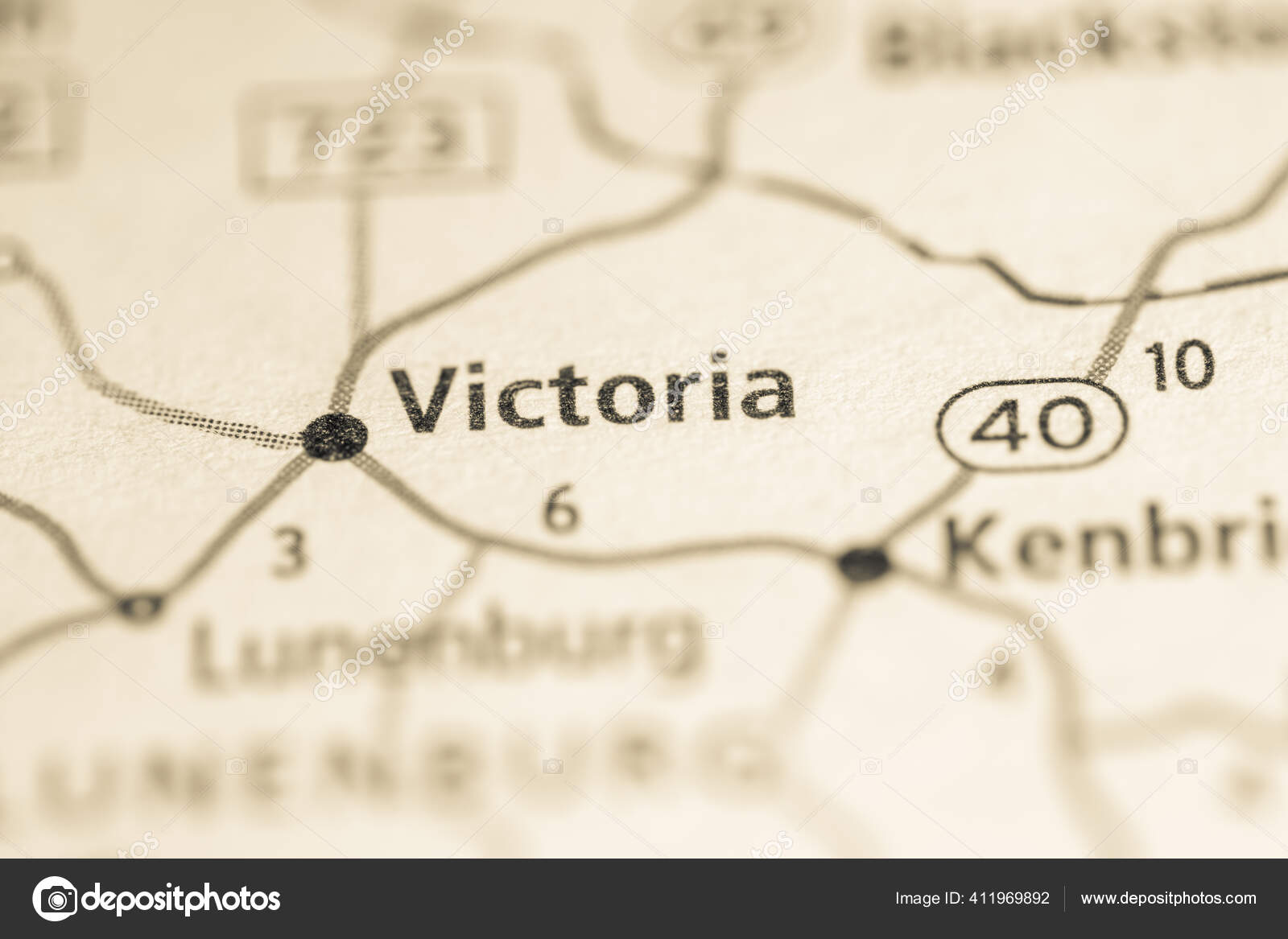 Victoria Virginia Estados Unidos Mapa Carreteras Concepto: fotografía ...