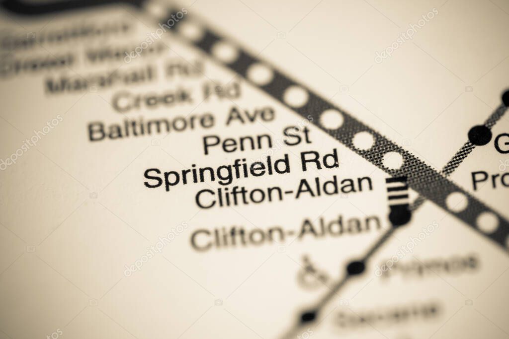 Estación Springfield Rd. Mapa del metro de Filadelfia. 2022