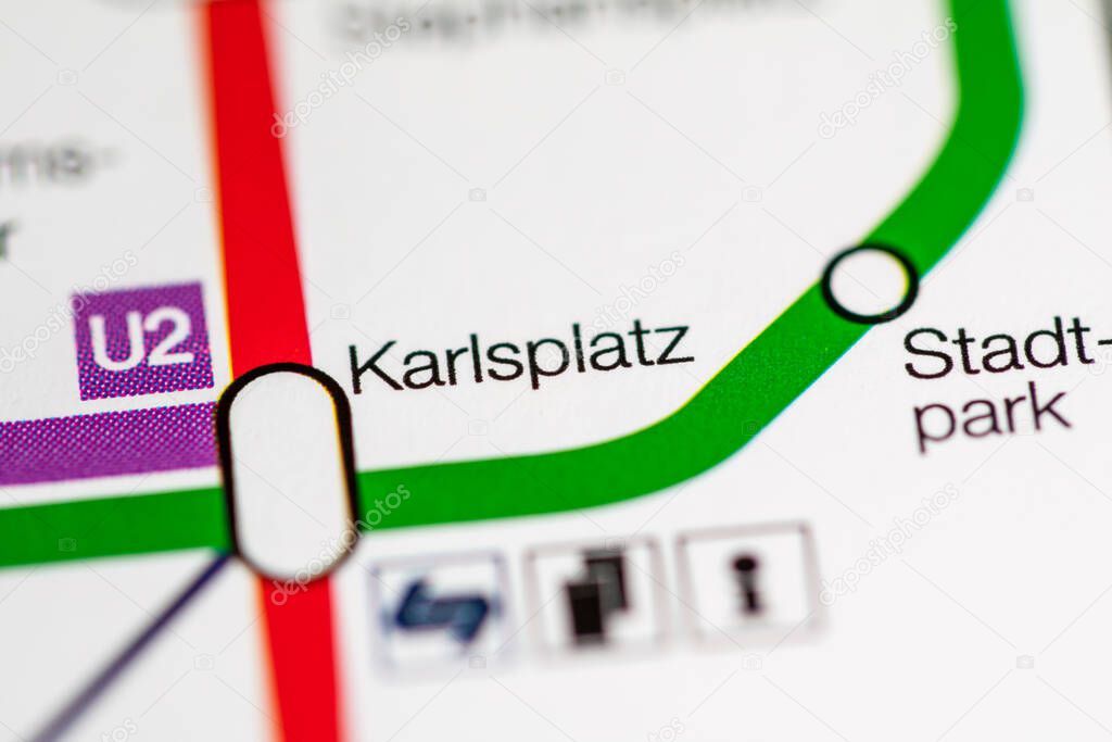 Estación Karlsplatz. Mapa del metro de Viena. 2022