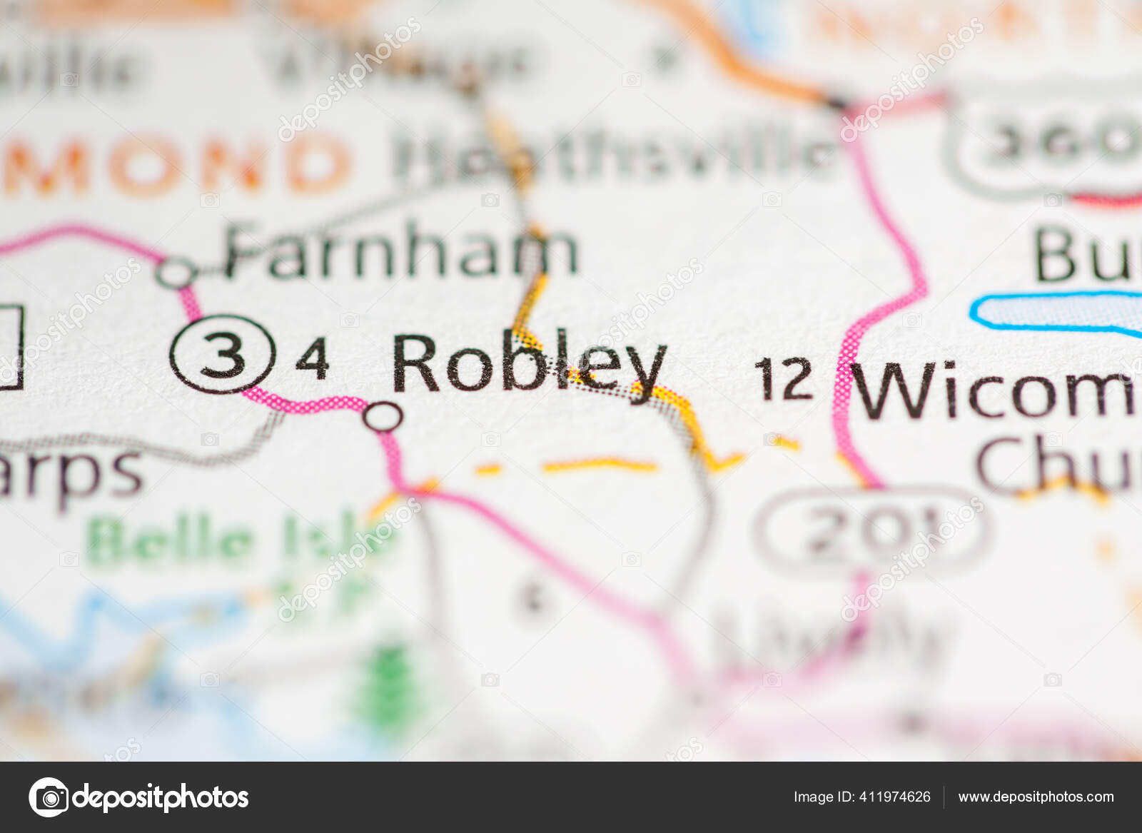 Robley Virginia Hoja Ruta Concepto — Foto de stock #411974626 ...