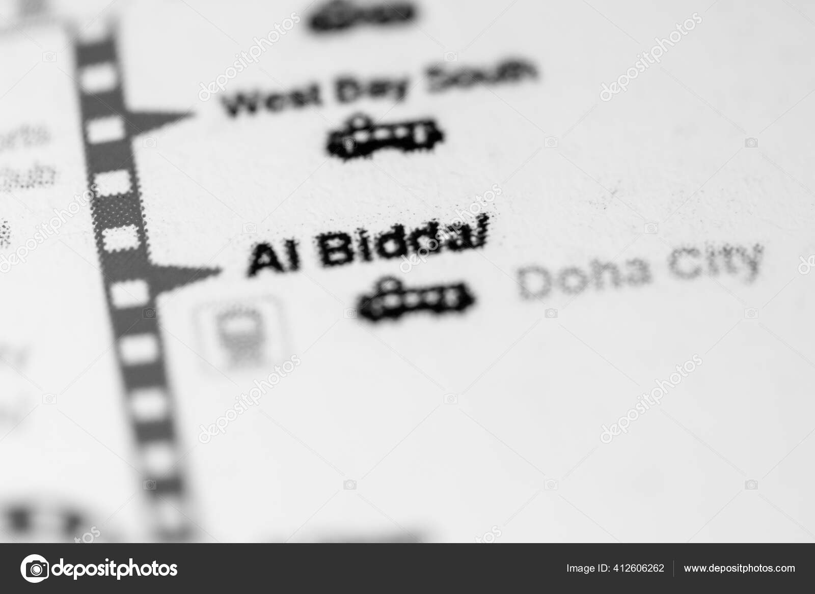 Estación Bidda Mapa Del Metro Doha: fotografía de stock ...