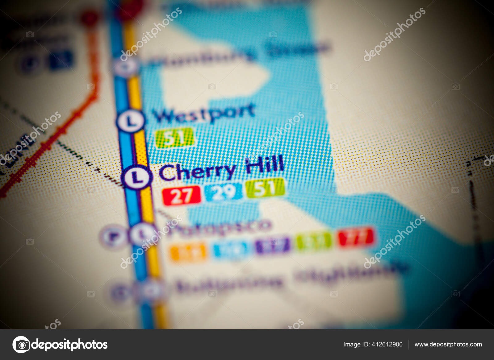 Cherry Hill Station Baltimore Metro Map — Stock Photo ...