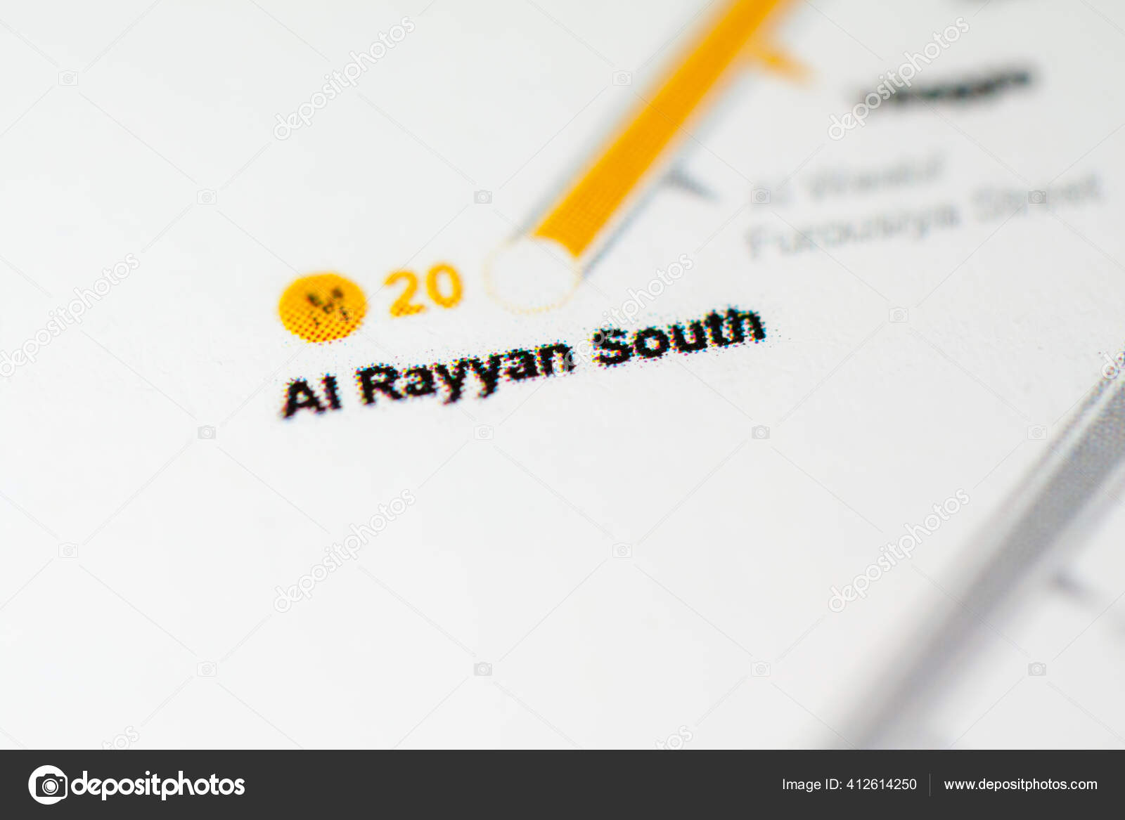 Rayyan South Station Doha Metro Map — Stock Photo ...