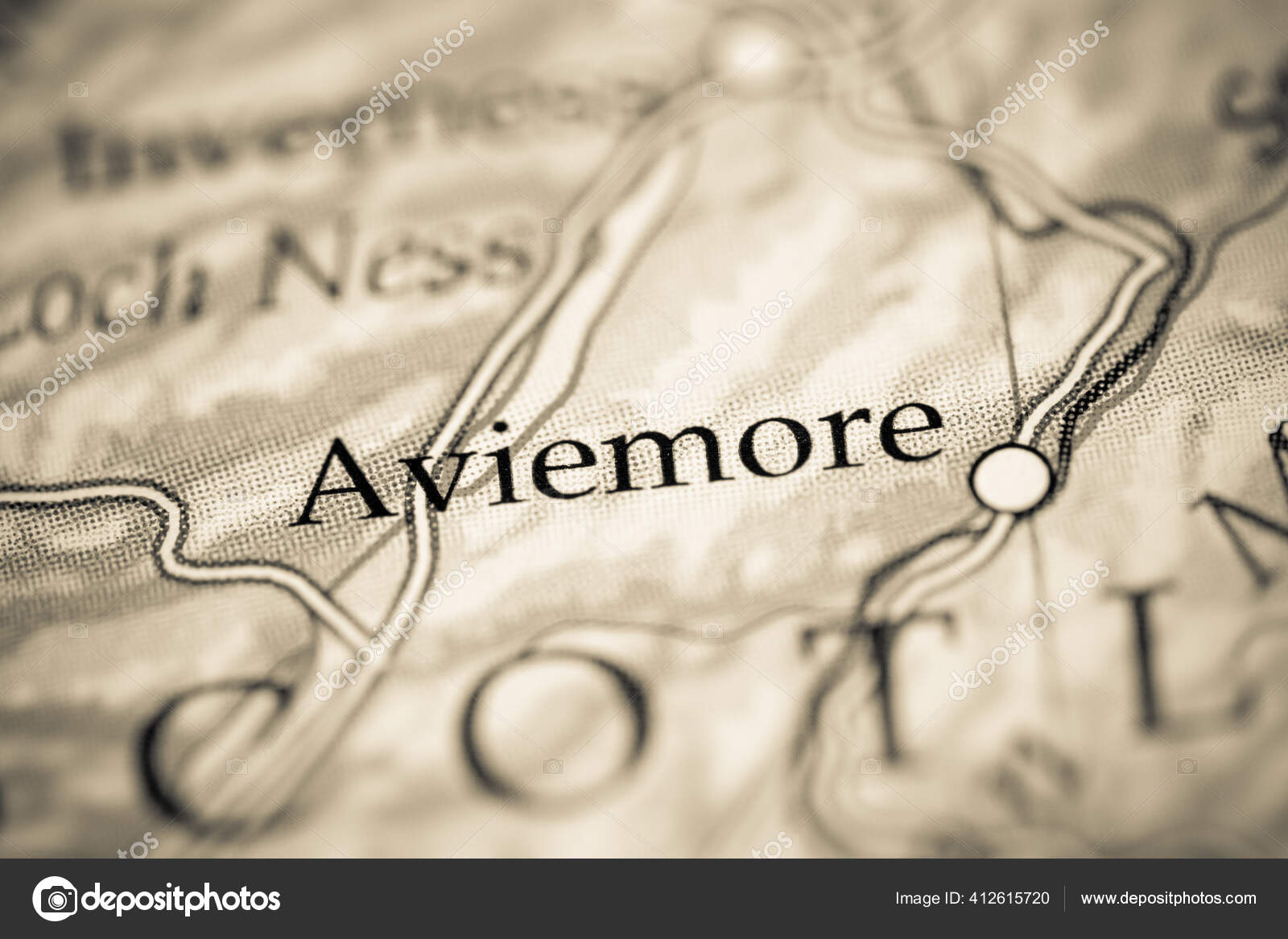 Aviemore Scotland Map Close — Stock Photo © aliceinwonderland2020 ...