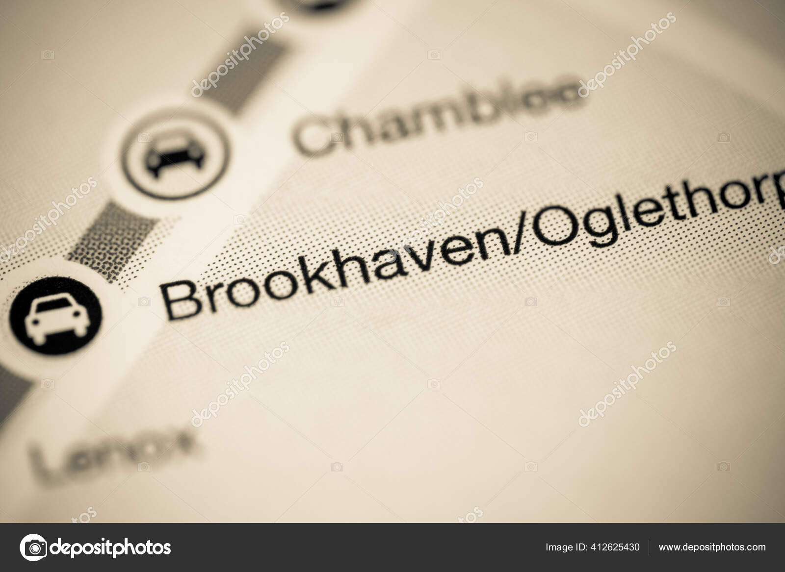 Estación Brookhaven Mapa Del Metro Atlanta: fotografía de stock ...