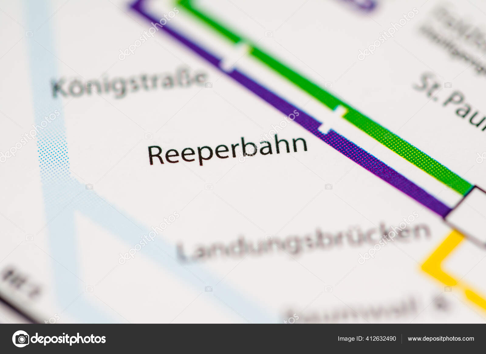 Reeperbahn Stationen Hamburg Metro Karta — Stockfotografi ...