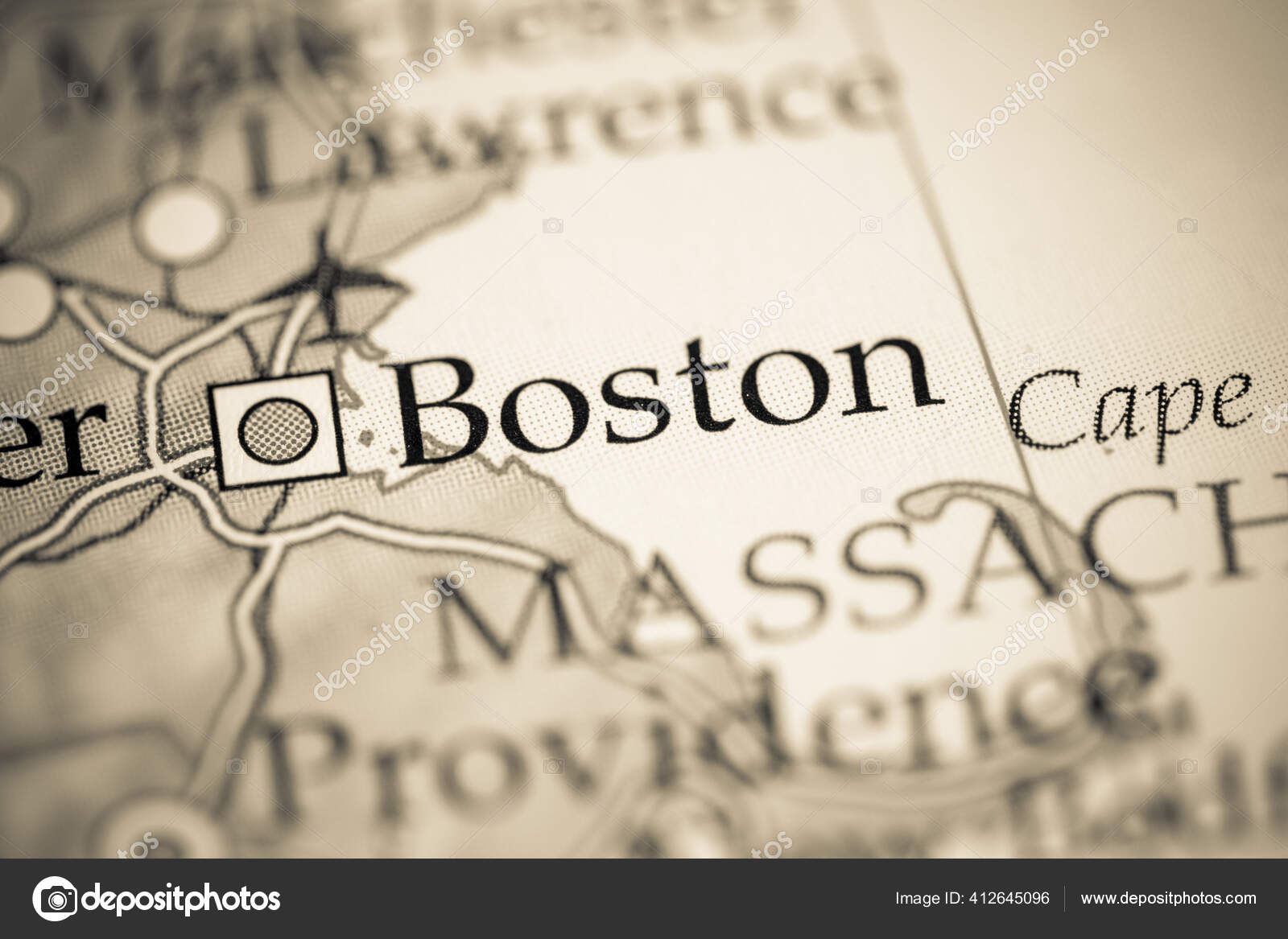 Boston Massachusetts Usa Geographical Map — Stock Photo ...