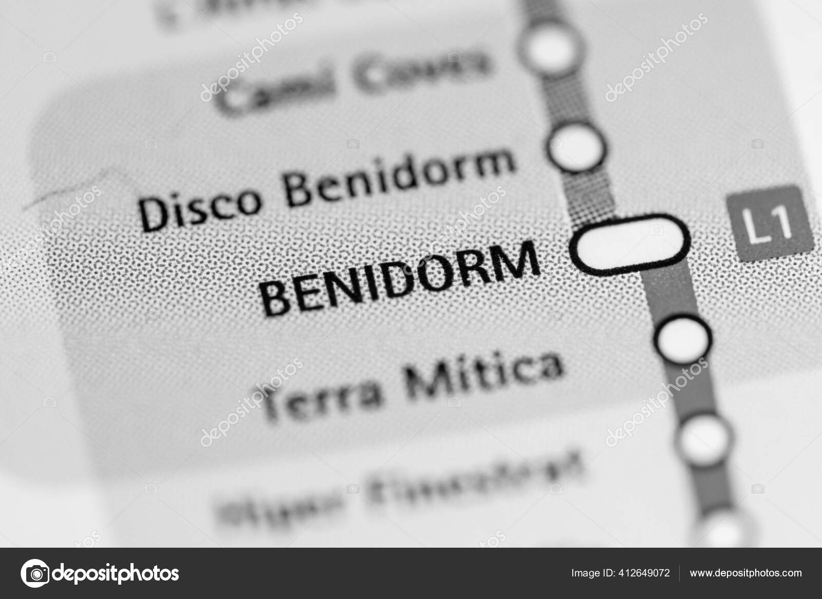 Benidorm Station Alicante Metro Map Stock Photo by ...