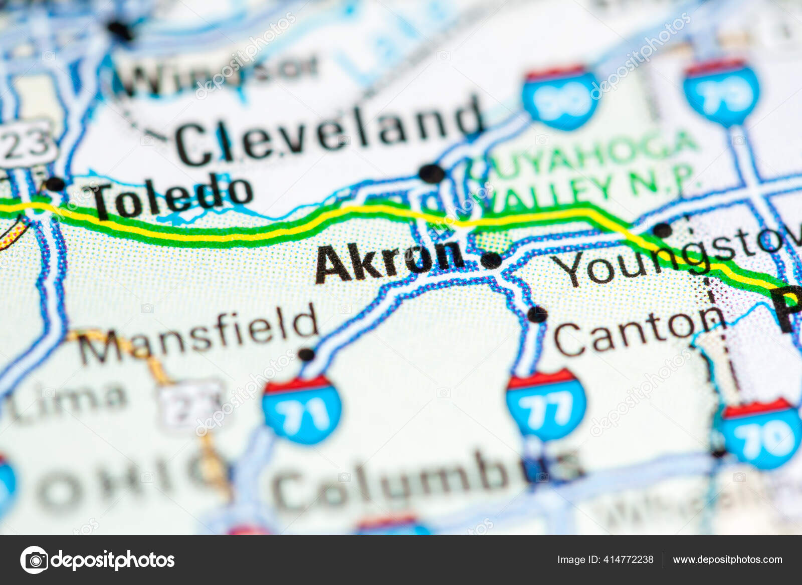 Akron Usa Map — Stock Photo © aliceinwonderland2020 #414772238