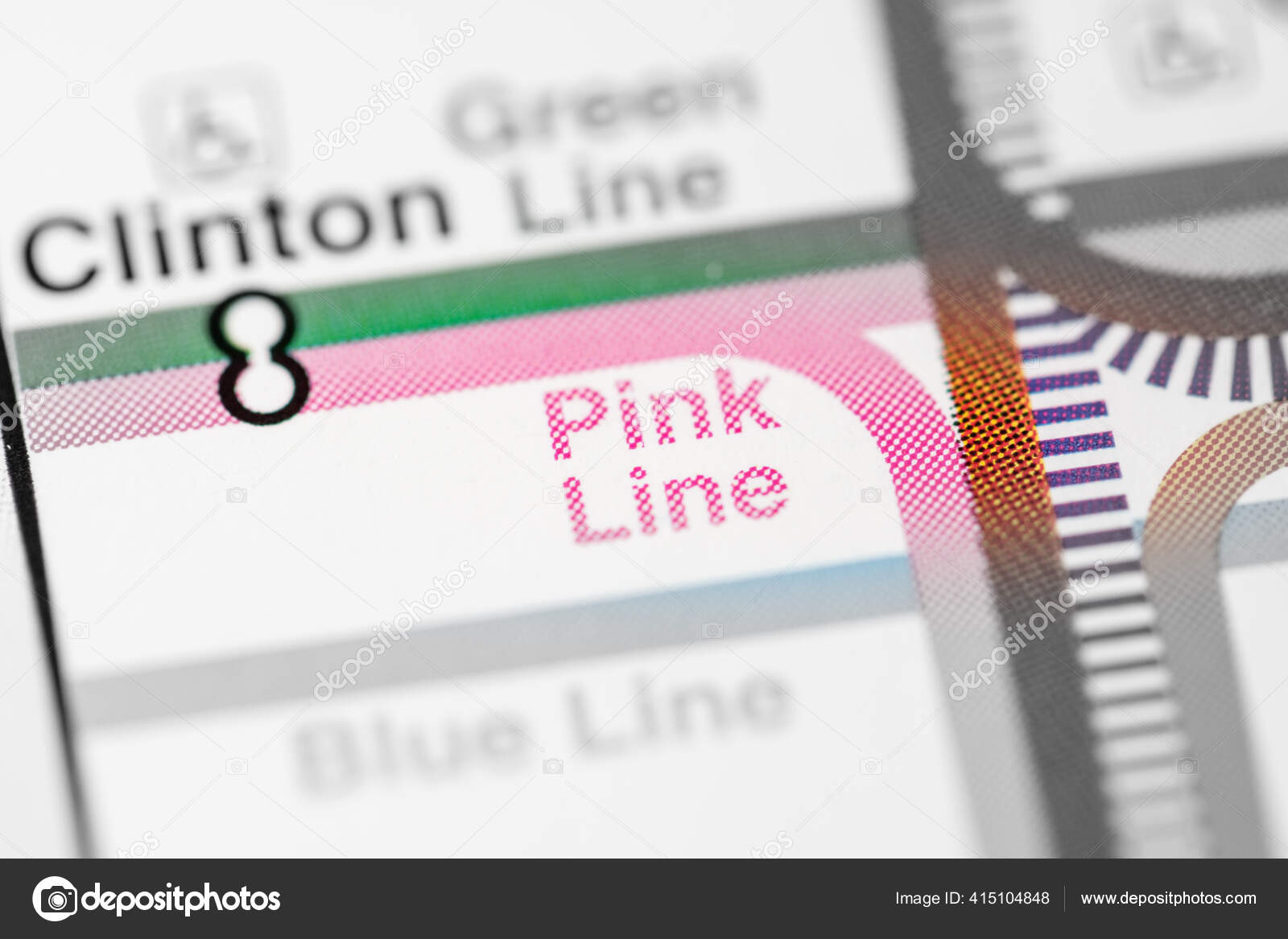 Pink Line Station Chicago Metro Map — Stock Photo ...