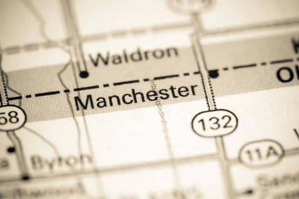 Estación Del Aeropuerto Manchester Mapa Del Metro Manchester — Foto de ...