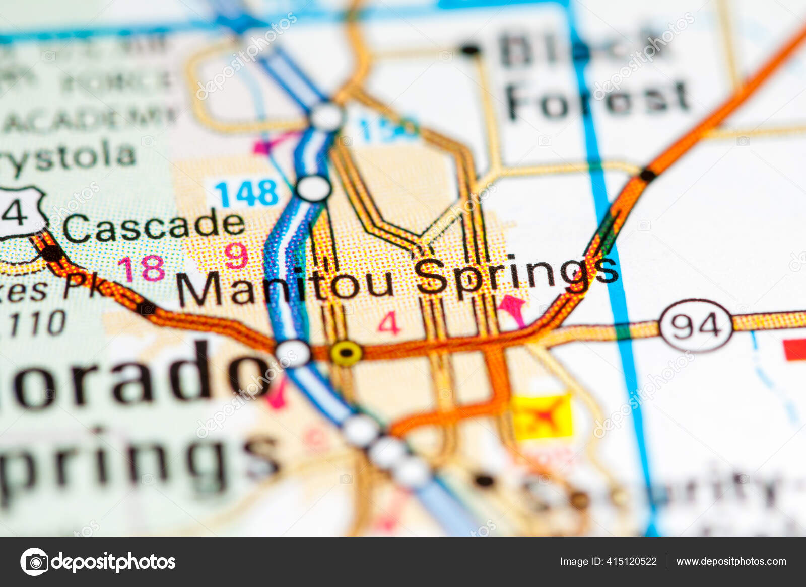 Manitou Springs Colorado Usa Map Stock Photo by ©aliceinwonderland2020 ...